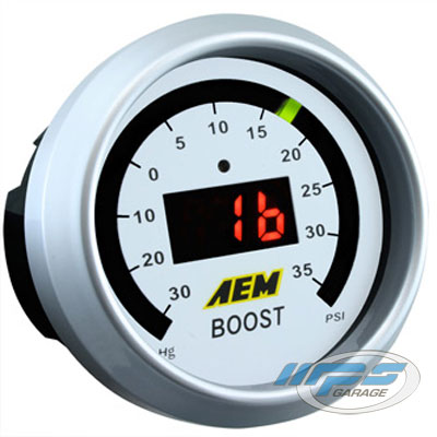 AEM 52mm Boost Digital Gauge -30-35psi | MPS Garage